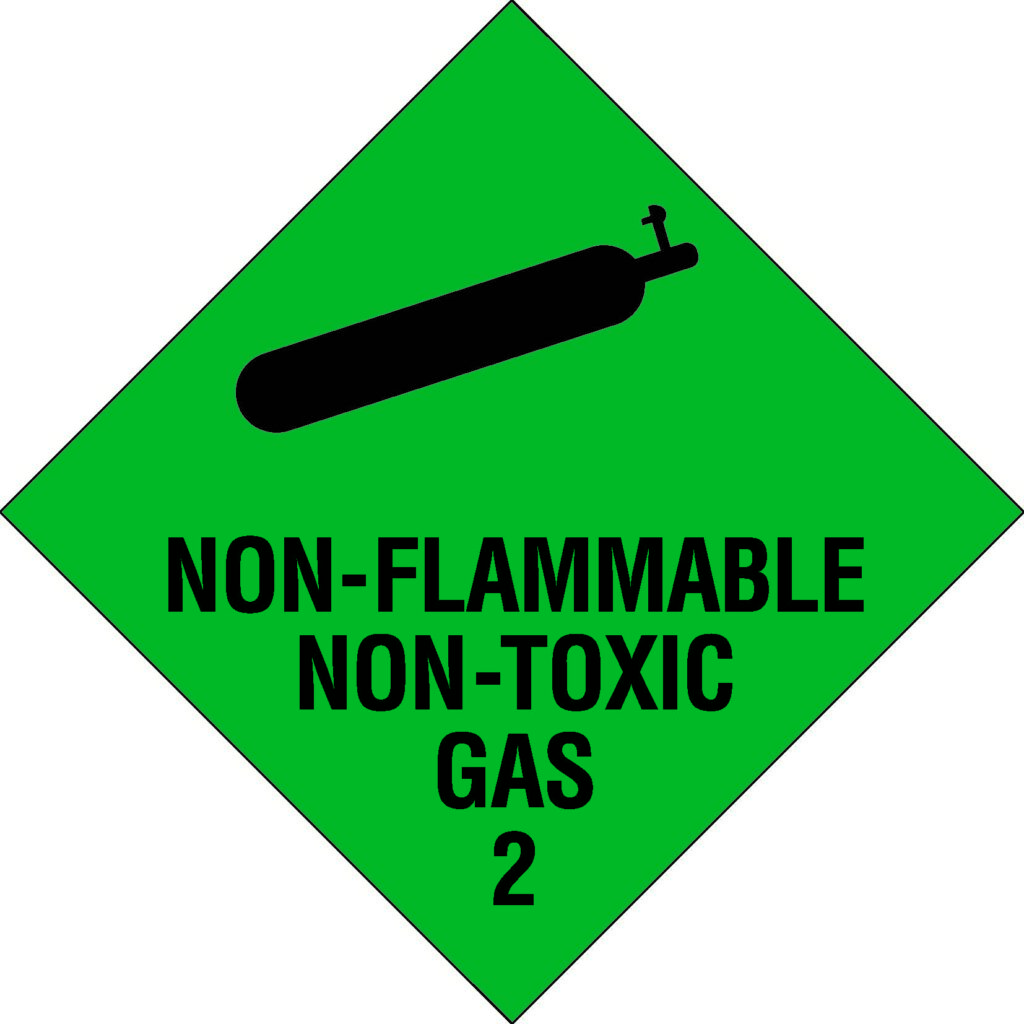 D.G.S. Non-Flammable Non-Toxic Gas 2 Sign - Self Adhesive - 250/roll ...