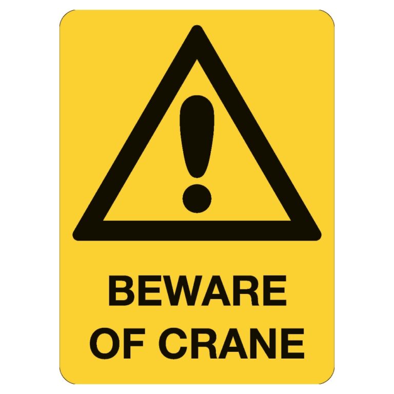 Beware Of Crane Sign - Poly - 600 x 450 - Site Ware Direct - Workwear ...