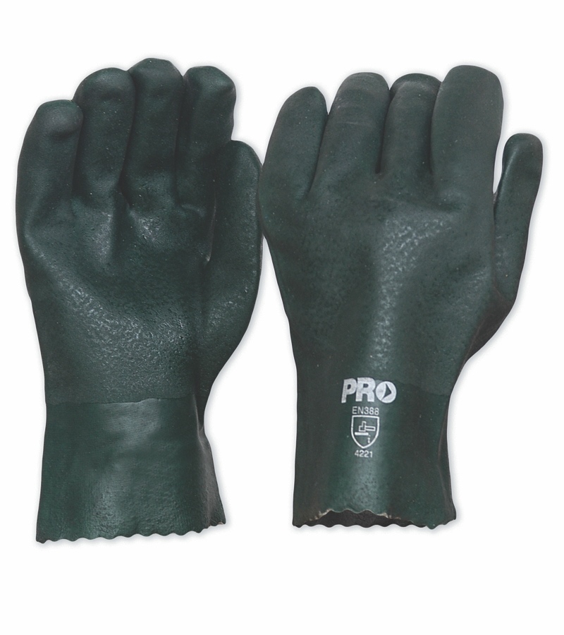 Green PVC Double Dipped Gloves - 27cm - Site Ware Direct - Workwear ...