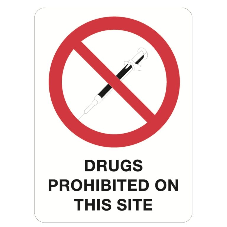 Drugs Prohibited On This Site Sign - Poly - 600 x 450 - Site Ware ...