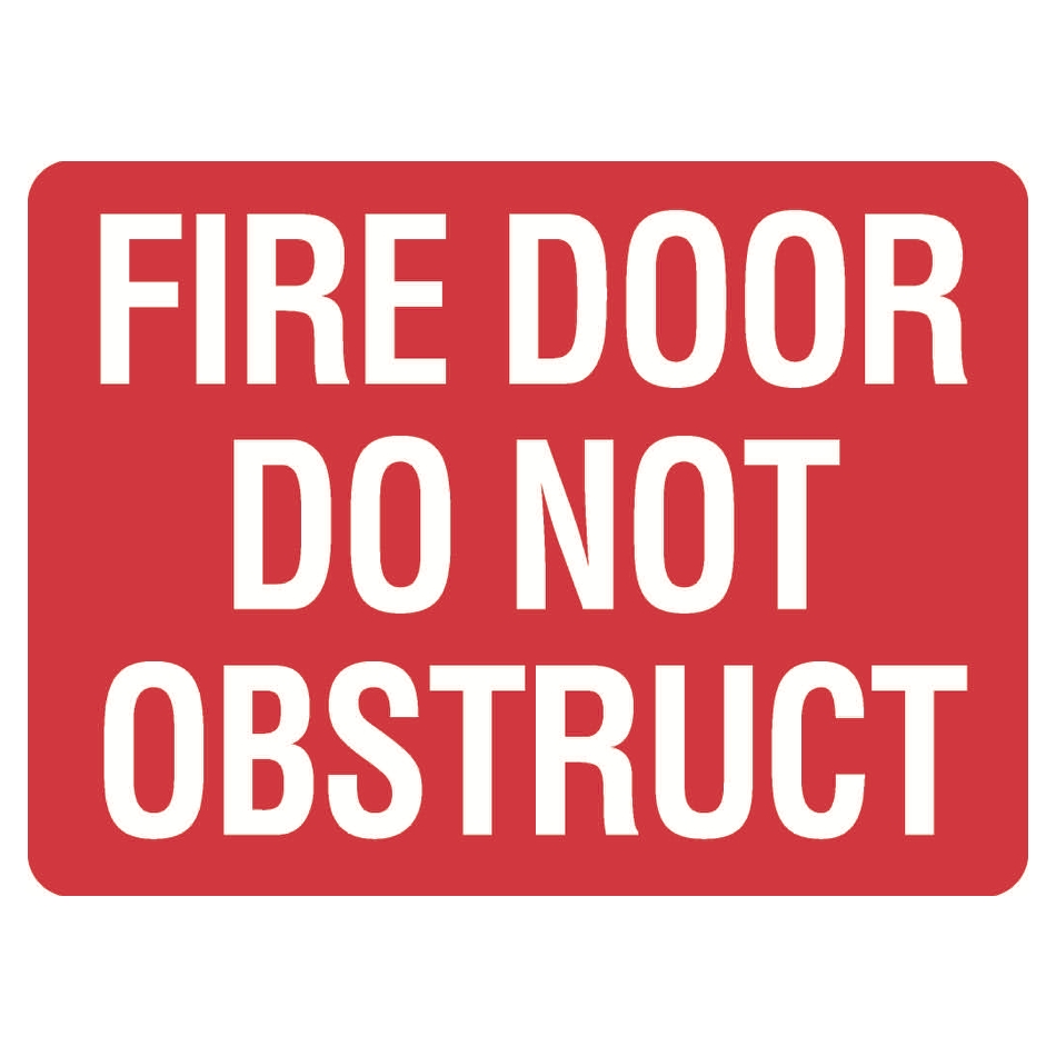 Fire Door Do Not Obstruct Sign - Poly - 300 x 225 - Site Ware Direct ...
