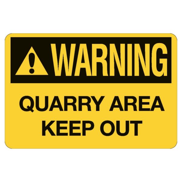 Warning Quarry Area Keep Out Sign - Poly - 600 x 450 - Site Ware Direct ...
