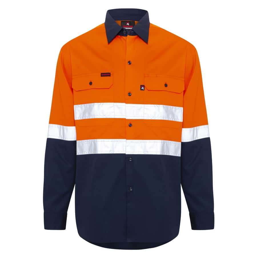 Spartan - Taped Breathe Cool Hi Vis Shirt - Orange/Navy SWD
