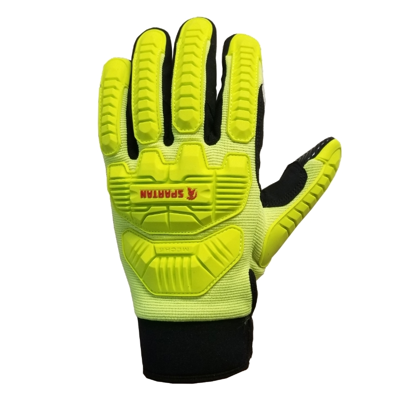 Hi-Vis Cut 5 Anti-Vibration Impact Mechanics Gloves - Site Ware Direct ...