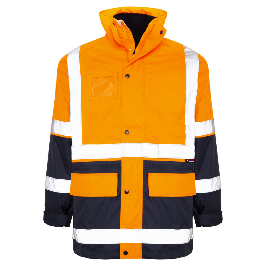 Spartan - Taped Waterproof Hi Vis 5 In 1 Jacket - Orange/Navy - Site ...