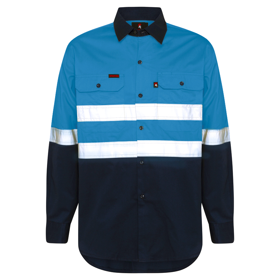 Spartan - Taped Breathe Cool Hi Vis Shirt - Aqua/Navy - SWD