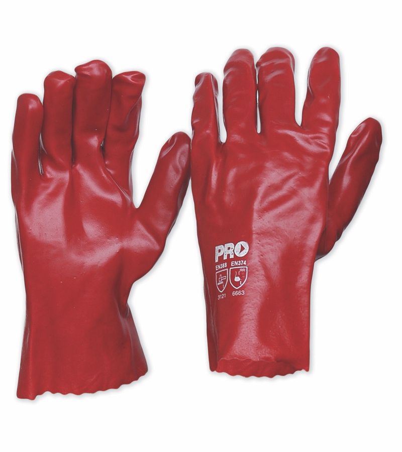 Red PVC Dipped Gloves - 27cm - Site Ware Direct - Workwear, PPE ...