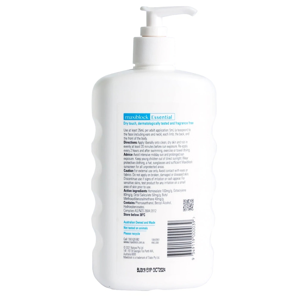 MaxiBlock - Sunscreen Pump - 500ml - Site Ware Direct - Workwear, PPE ...