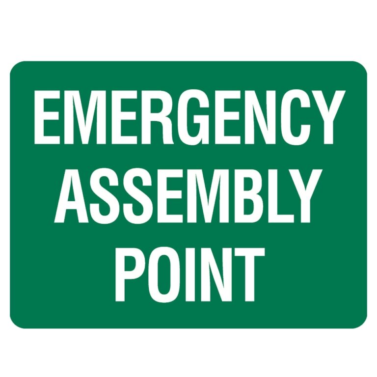 Emergency Assembly Point Sign - Metal - 600 x 450 - Site Ware Direct ...