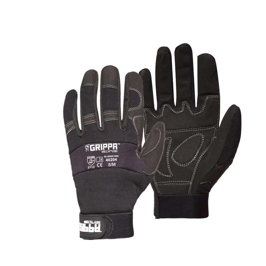 Anti-Vibration Mechanics Gloves - Black - Site Ware Direct - Workwear ...
