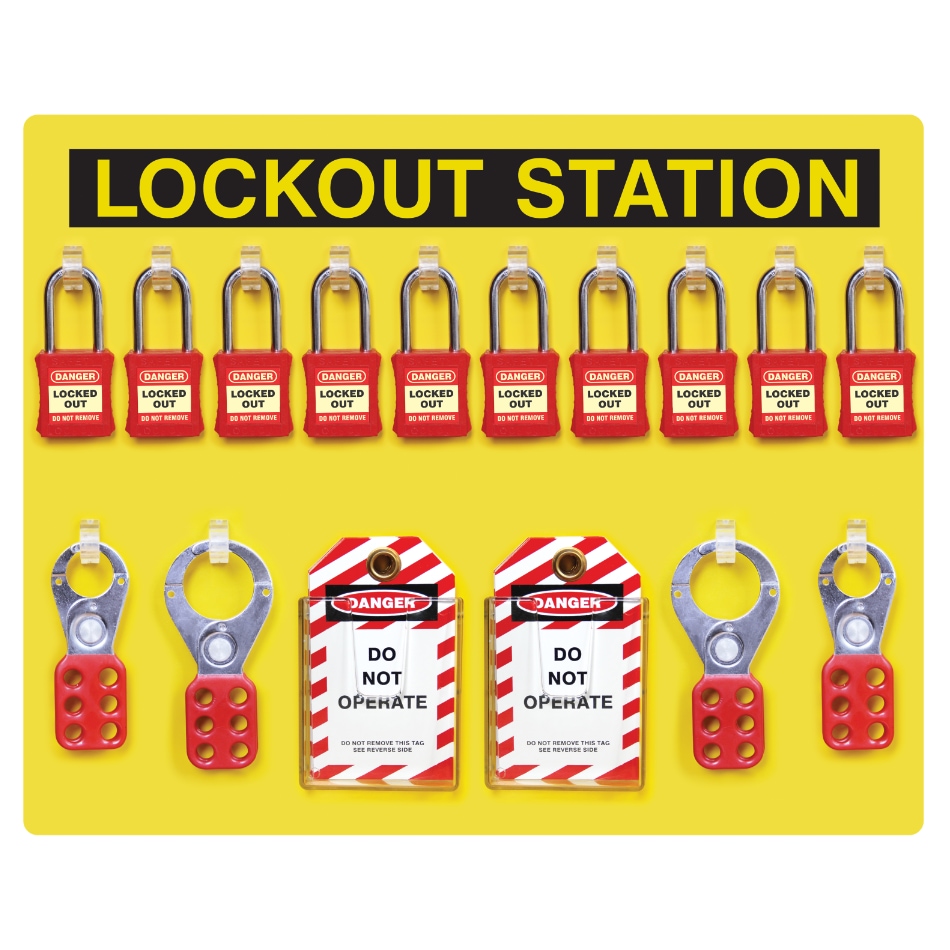 Front On Open Lockout Station - 10 Padlocks - Site Ware Direct ...