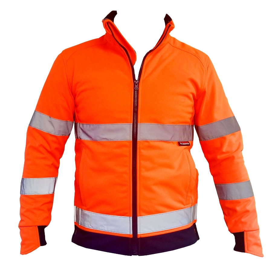 Spartan - Taped Water Resistant Hi Vis Soft Shell Jacket - Orange/Navy ...
