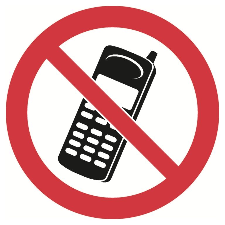 No Mobile Phone Picto Sign 450 x 300 Poly - Site Ware Direct ...